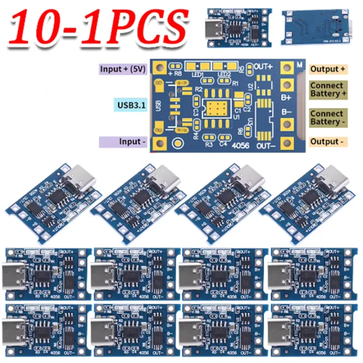 TP4056 Lithium Battery Charger Module 1A Portable Battery Charger Panel ...