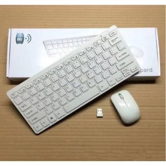 Mini Keyboard and Mouse Ultra Slim Silent Wireless 2.4GHz Set with USB ...
