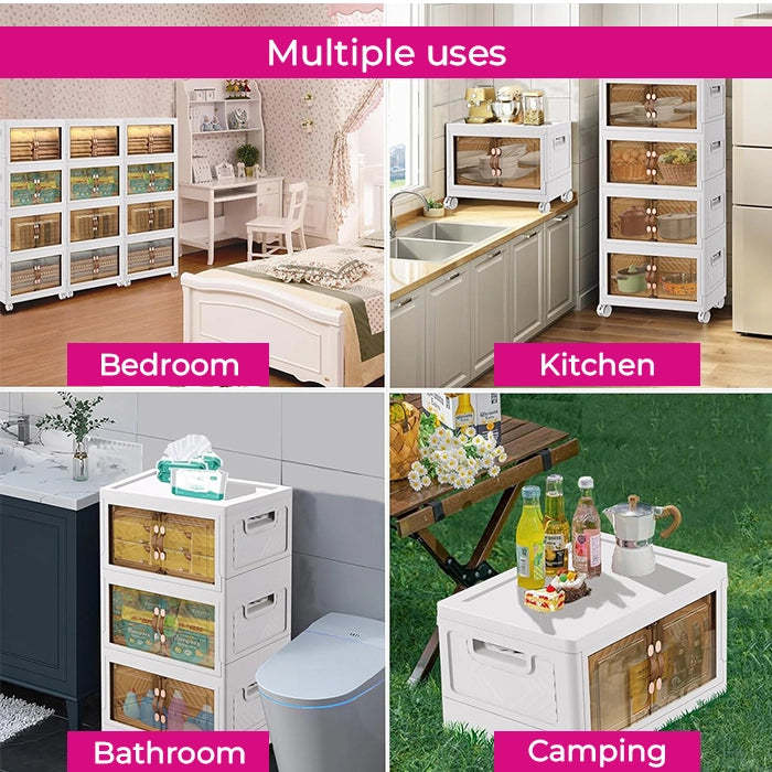 Foldable Wardrobe Storage Cabinet 4 Layer – Multi-Scene Folding ...