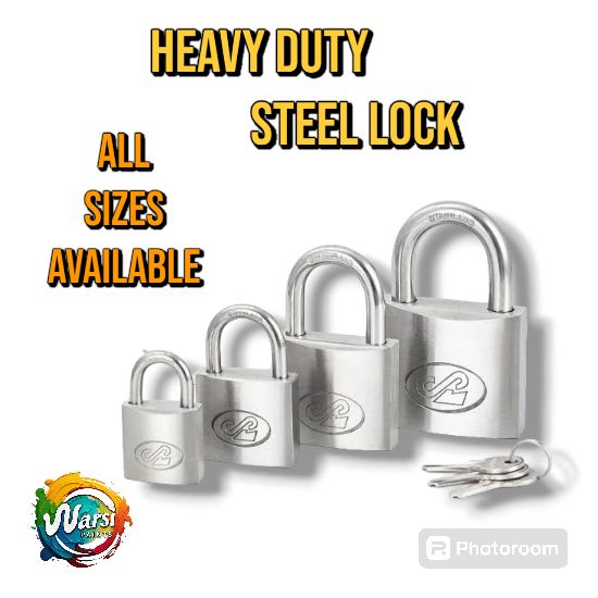 High Quality steel pad lock _ 4 keys with brass piston_unbreakable ...