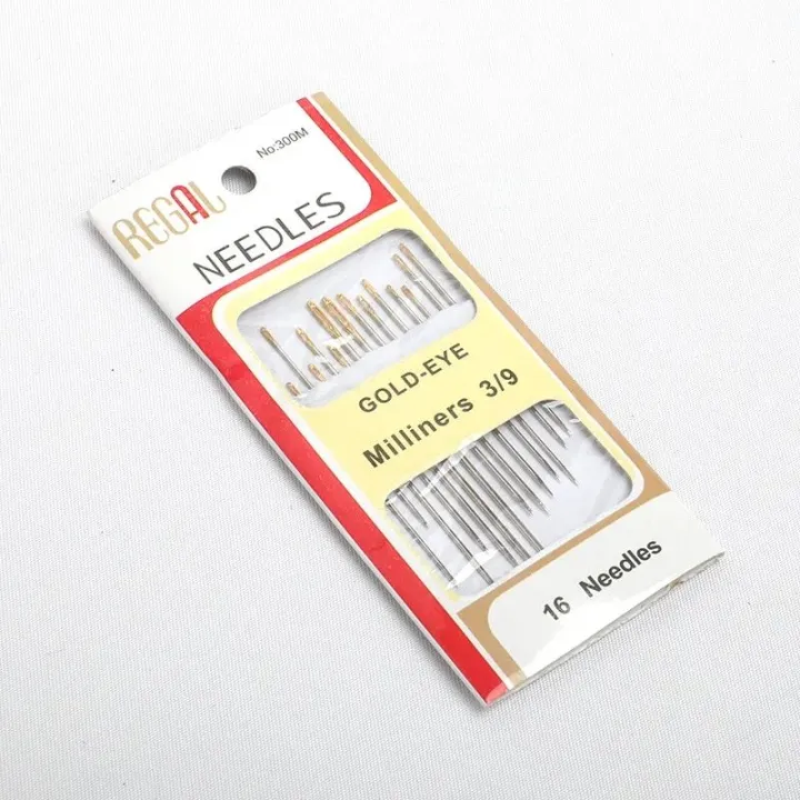 16pcs Hand Sewing Needles Mix Size Gold Eye Embroidery Cross Stitch ...
