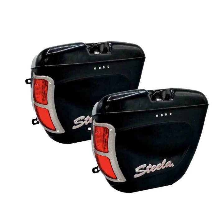 2-pcs Motorcycle Side Box Tourist Box With LED Back Light STEELA | Daraz.pk