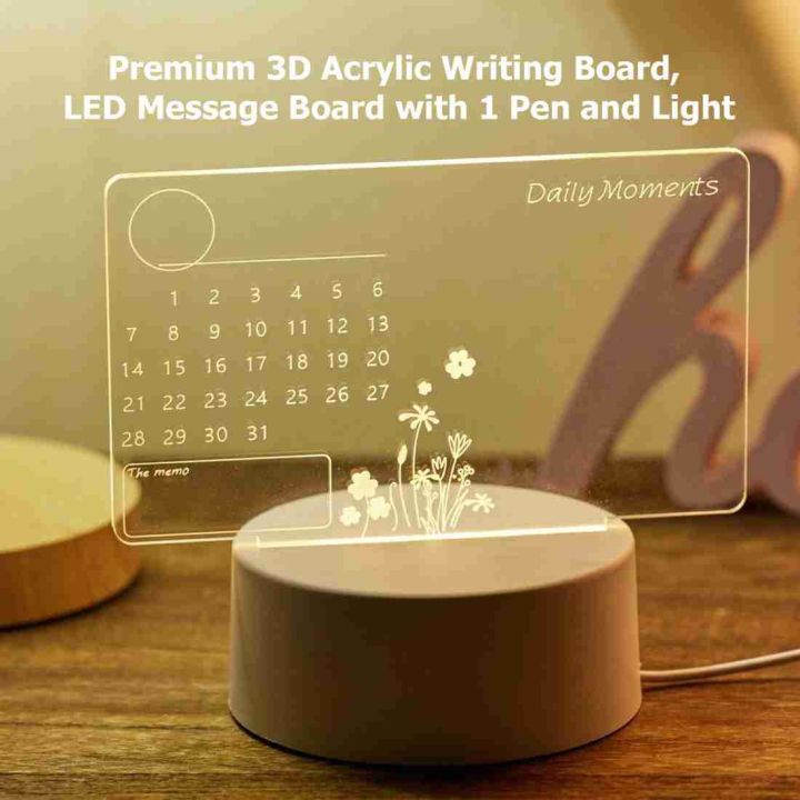 Geekmonkey-Acrylic Calendar Lamp-3D Illusion Lamp | Daraz.pk