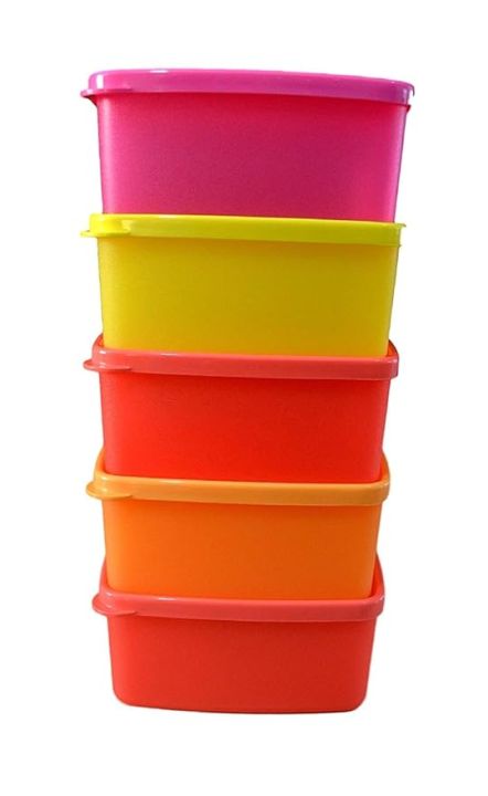 Versatile Kitchen Storage:5 Multi-Colored Plastic Food Containers for ...