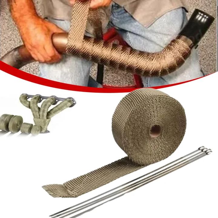 5M Roll Fiberglass Heat Shield Motorcycle Exhaust Thermal Tape Header ...