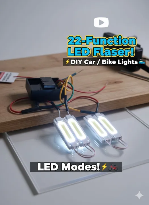 Premium 22-Mode Dual Relay LED Flasher Kit with Ultra-Bright White COB ...