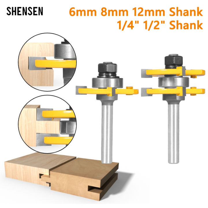 2Pcs 47mm Cove 1-7/8 T&G ASSEMBLY Cutter Router Bit Woodworking Milling ...