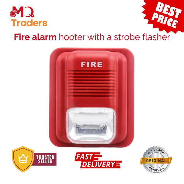MQ Traders Fire Alarm Hooter with Strobe Flasher - High-Volume ...