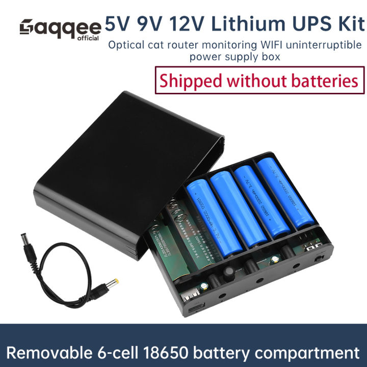 DC UPS 60W 6x 18650 Battery Uninterrupted Power Supply DIY Power Bank ...
