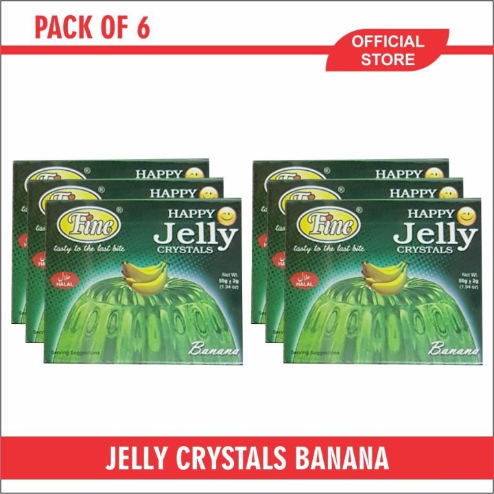 Fine Crystal Jelly Banana Flavour 55gm - Pack of 6 | Daraz.pk