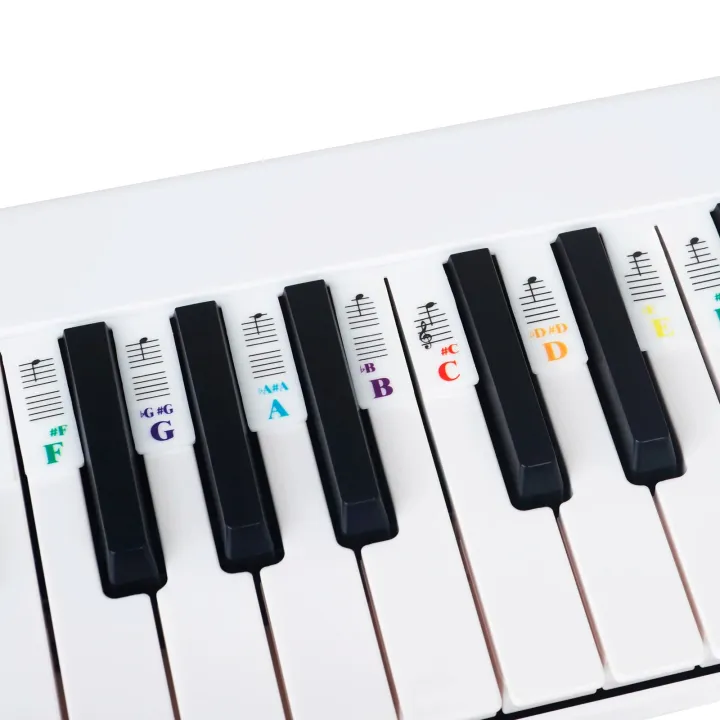 Piano Keyboard Stickers Marker Rake Notes for 61 88 White and Black ...