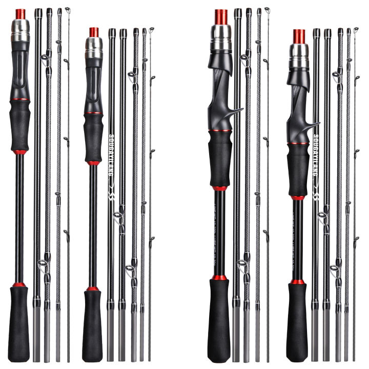 Sougayilang Fishing Rod Spinning Rod Casting Spinning Portable 5/6 Sections Lightweight Carbon ...