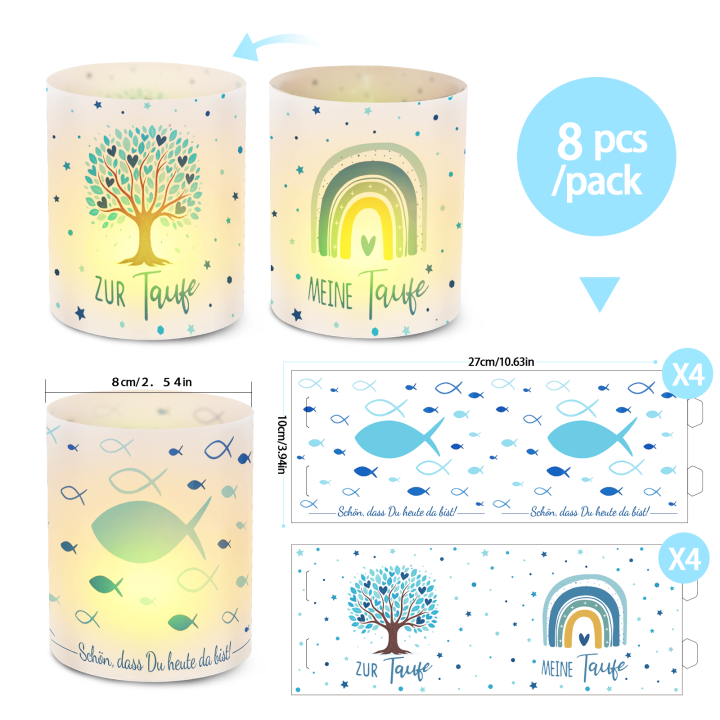 8pcs communion tea lampshade desktop decoration PP material candle ...