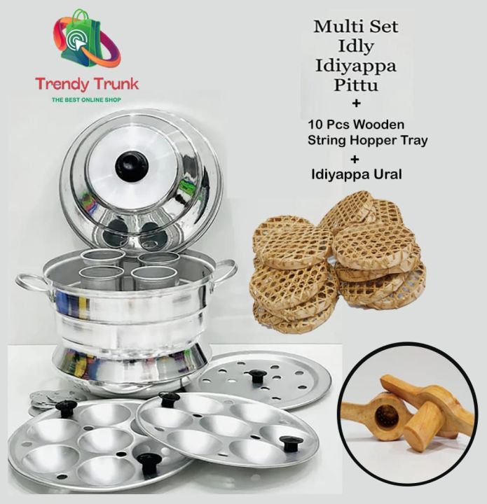 multiset-idly string hopper pittu maker with idiyaapa maker and 10 ...