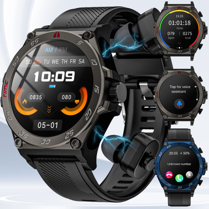 2024 New Smart Watch LC18 With 2 In 1 Dual Earbuds Activity Fitness Tracker Watch Combo TWS ...