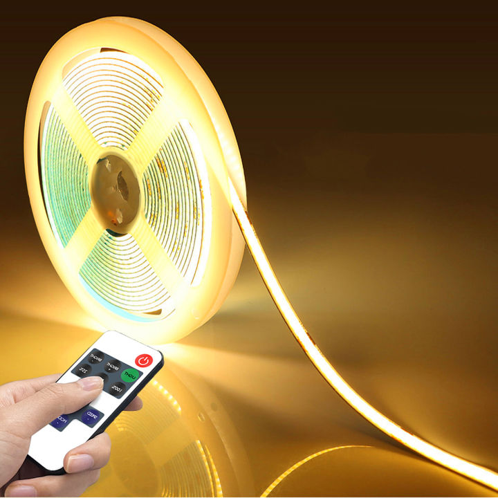 COB LED Strip Cabinet Light IR Remote Control ON/OFF 320LEDs/M 5V USB ...