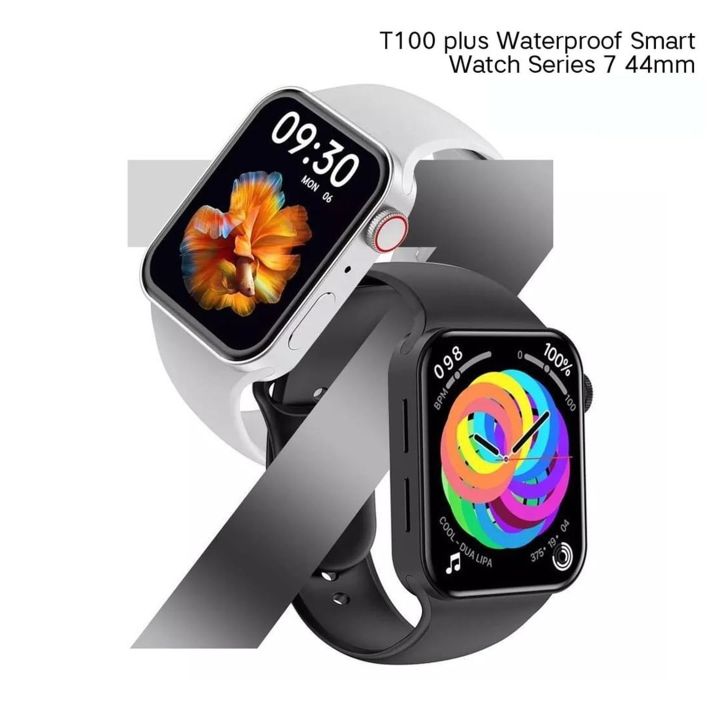New T100 Plus Smart Watch Series 7 Bluetooth Call Rotate Button Custom ...