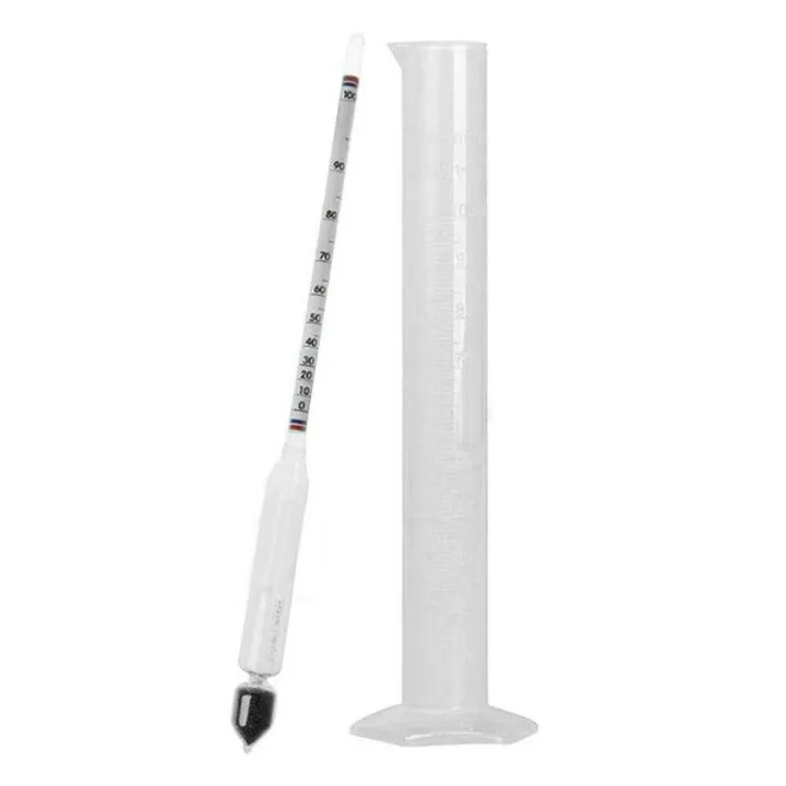 Glass Alcohol Hydro Meter with Plastic Measuring Cylinder 0/100 | Daraz.pk