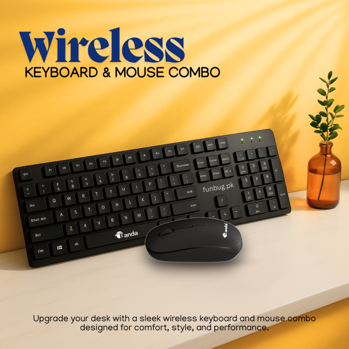 Original BANDA K10C Wireless Keyboard and Mouse Combo with FREE Mouse ...