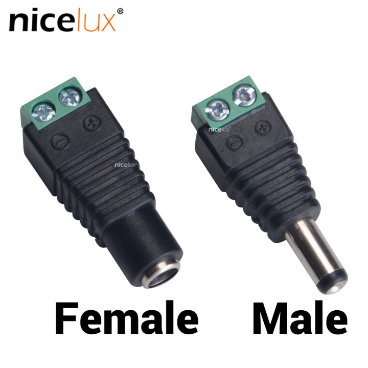 5Pcs DC Male Female Terminals 12V Power Connector 2.1mm X 5.5mm Plug ...