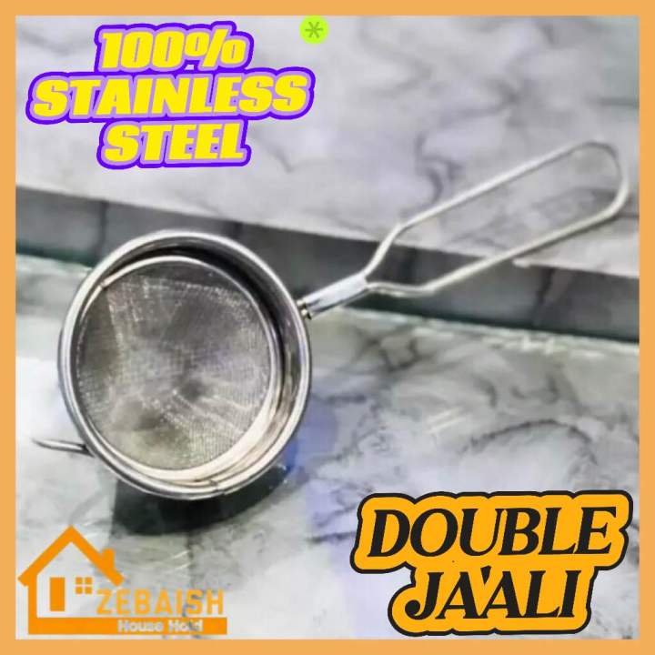Tea strainer, chai channi, Double jaali wali chani, Stainless Steel ...