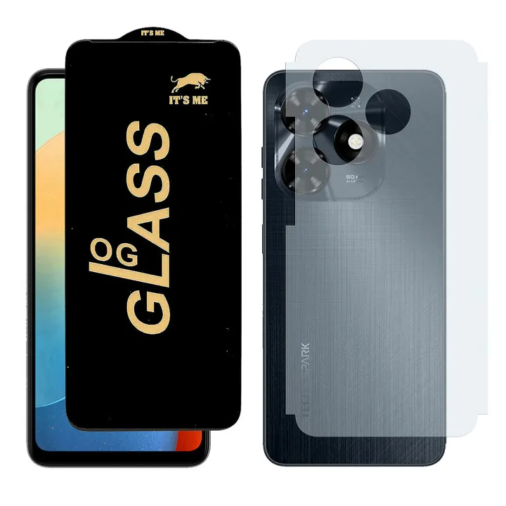 Tecno Spark 20c HD+ OG Glass Protector with Crystal Clear Display ...