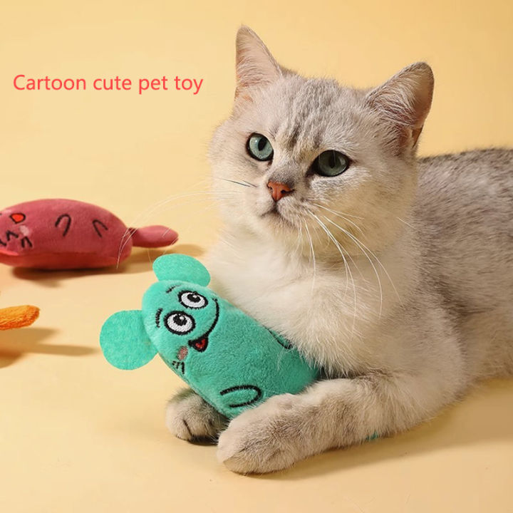 Cartoon cat and dog toy Bite resistant puppy plush doll Cat grinding ...