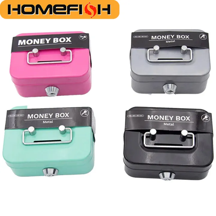 Money Safe Box Lockable Cash Box With Key,Portable Piggy Box Made Of ...