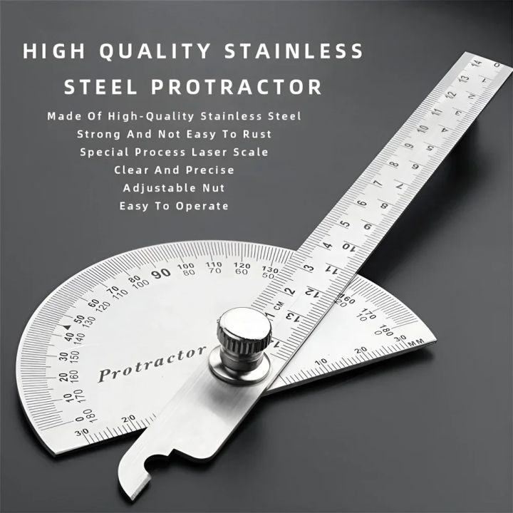 Degree 14cm Multifunction Stainless Steel Angle Ruler Roundhead ...