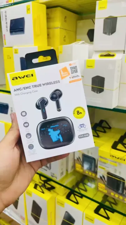 Awei T53 ANC TWS Wireless Earbuds Bluetooth 5.3 HiFi Music Active Noice ...