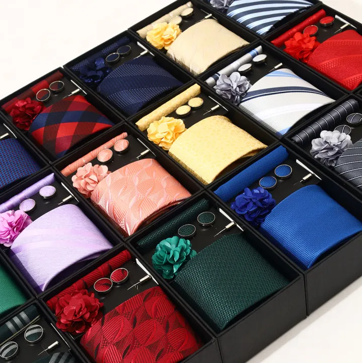 Luxurious Fashion Gift Box Men 8 cm Tie Sets Necktie Handkerchief ...