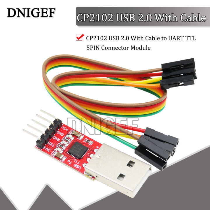 CP2102 USB 2.0 With Cable to UART TTL 5PIN Connector Module Serial ...