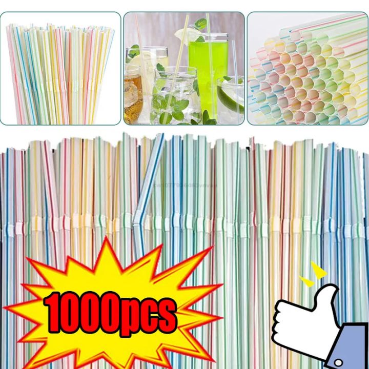 Disposable Plastic Curved Drinking Straws Reusable Child Straw for ...