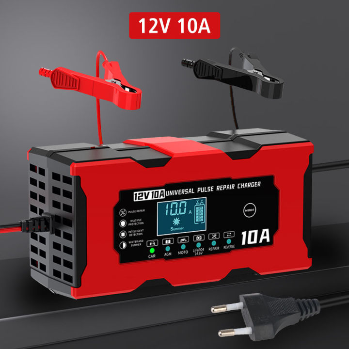 Pulse Repair Car Battery Charger Smart Battery Charging 12V 10A Digital ...