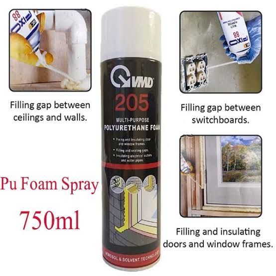 PU FOAM-Crack Filler SPRAY 750 ML Multi-purpose Polyurethane Foam ...