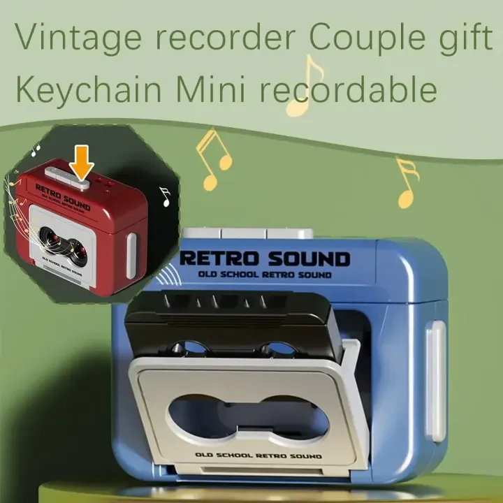 Vintage Tape Recorder Couple Gift Keychain Mini Recordable Mini Retro ...