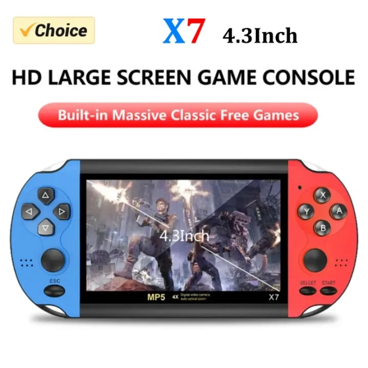 X7 Handheld Game 4.3 Inch HD Large 8G Screen Classic Game Retro Console ...