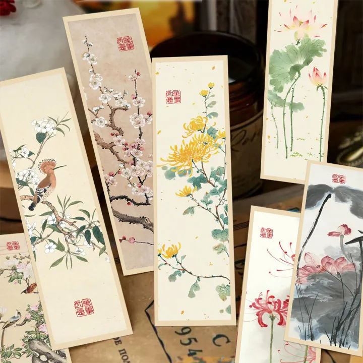 30pcs Chinese painting style bookmarks Chinese ink painting reading ...