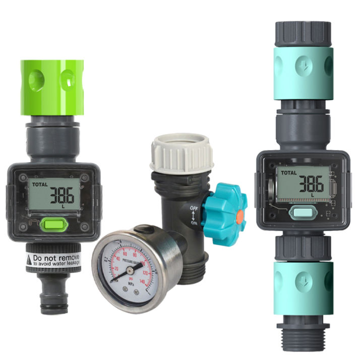 Digital Water Flow Meter Hose Water Meter Water Pressure Gauge for ...