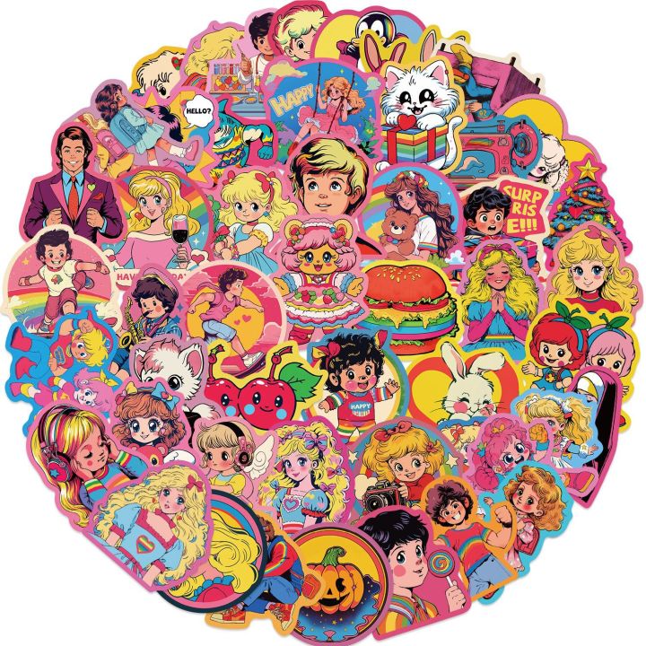 50Pcs Vintage Posters Nostalgic Stickers Vinyl Skateboard Cool Retro ...