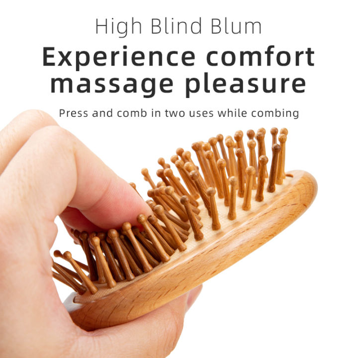 1PC Wood Comb Professional Healthy Paddle Cushion Hair Loss Massage ...