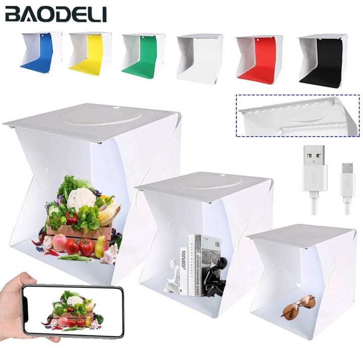 Folding Lightbox 20/30/40cm Portable Photography Photo Studio Tent LED ...
