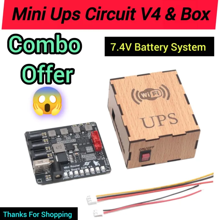 Mini Router UPS Board 42W V4 with Wooden Box-Mini Router UPS Circuit ...