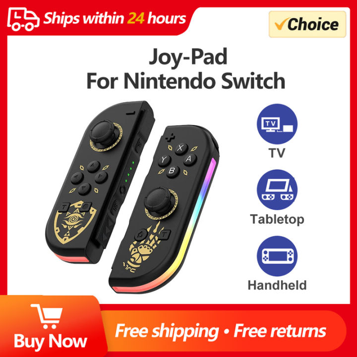 RGB LED Switch Joypad NS JOYCON BT 5.2 Joy Controller for Nintendo ...