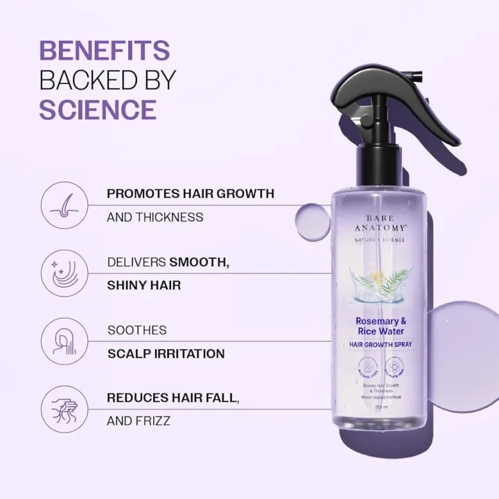 Bare Anatomy Rosemary Water Spray for Hair Growth & Hair Fall Control ...