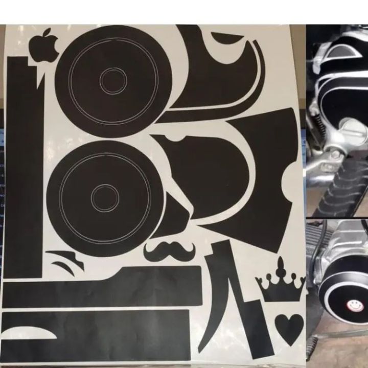 Engine Sticker Kit Matt Black 19 Pcs Sticker Kit Waterproof With Size ...