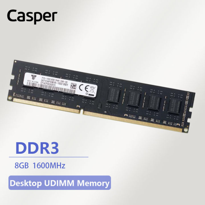 Casper Desktop Computer DDR3 Ram Memory Module PC Memoria 8GB 1600MHz RAM Wide Compatibility ...