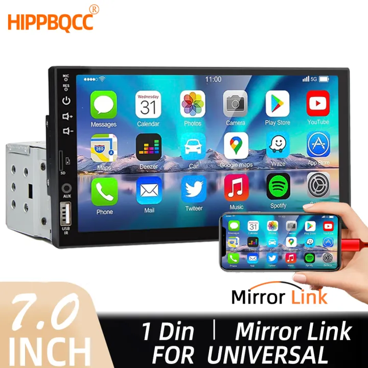 HIPPBQCC 7 Inch Car Radio 1 Din MP5 Mirror Link Multimedia Player Touch ...