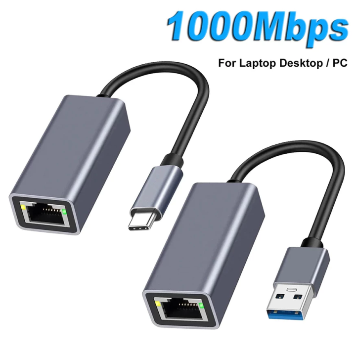 1000Mbps Ethernet Adapter USB 3.0 Type C to RJ45 Network Card Android ...