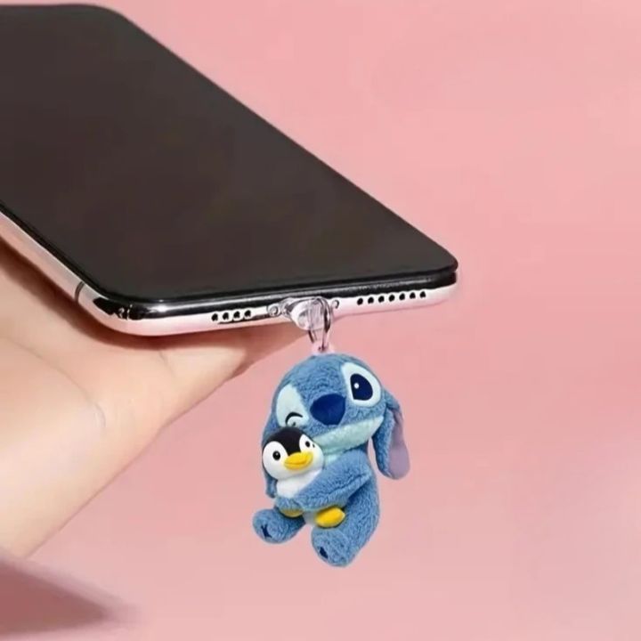 Stitch Phone Dustproof Plug for IPhone Type-c New Disney Anime 2D Plane ...